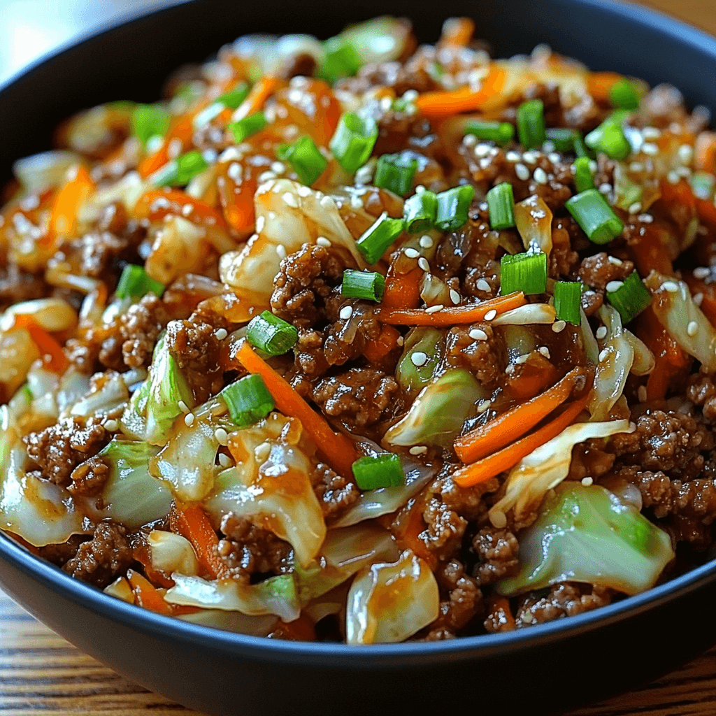 Speedy Sensational Ground Beef and Cabbage Stir-Fry - Tasty with Lara