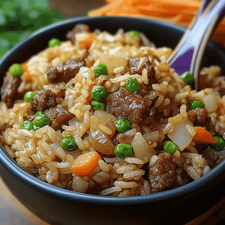 Savory and Simple Onion Beef Fried Rice - Tasty with Lara