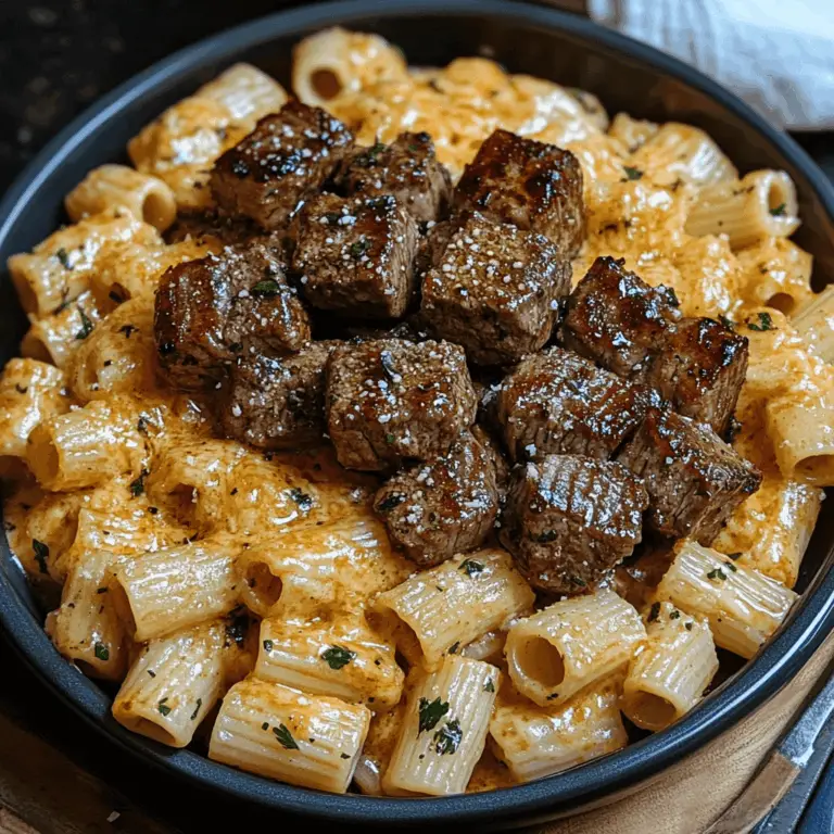 Spicy Cajun Steak Tips in Cheesy Rigatoni Parmesan Sauce: An Easy ...