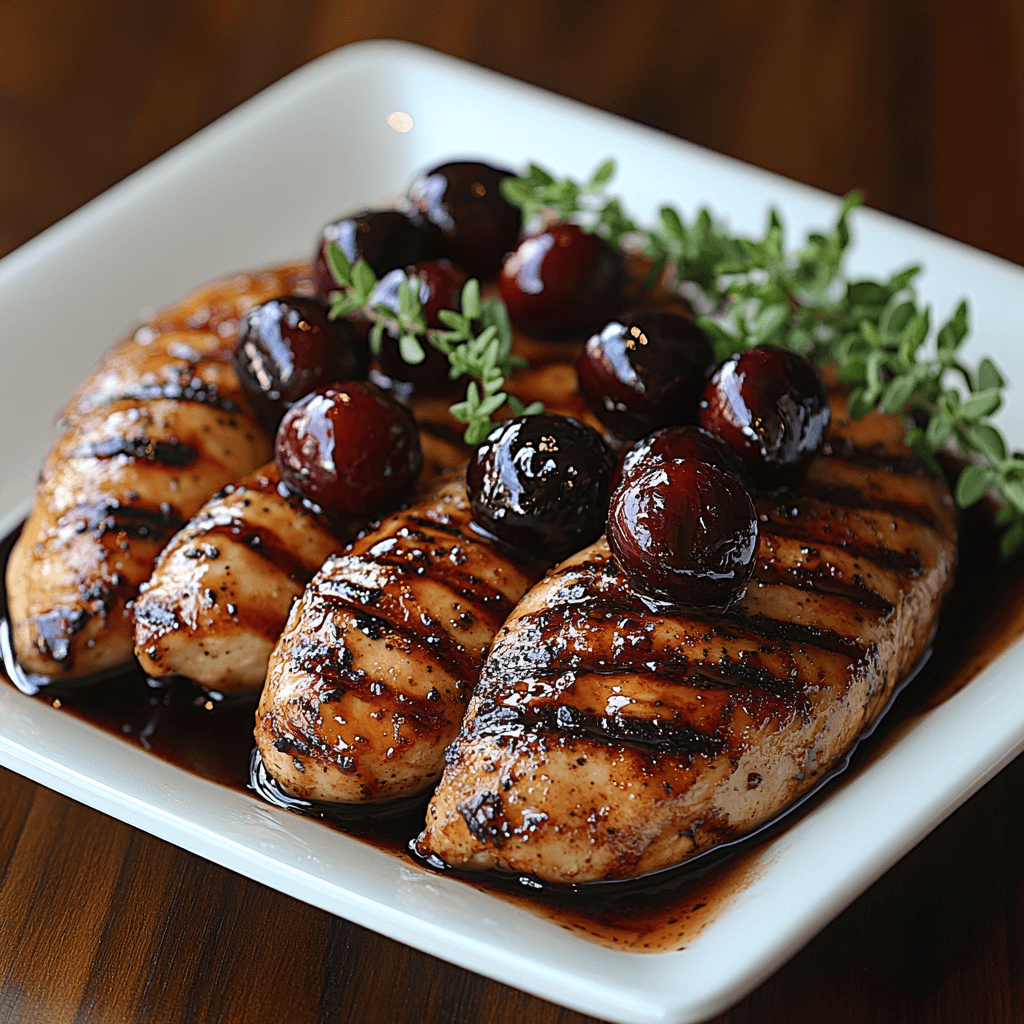 Easy & Elegant Dark Cherry-Balsamic Grilled Chicken - Tasty with Lara