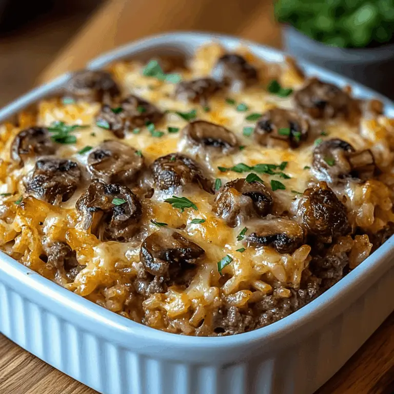 Ultimate Creamy Beef & Mushroom Rice Bake - Tasty with Lara
