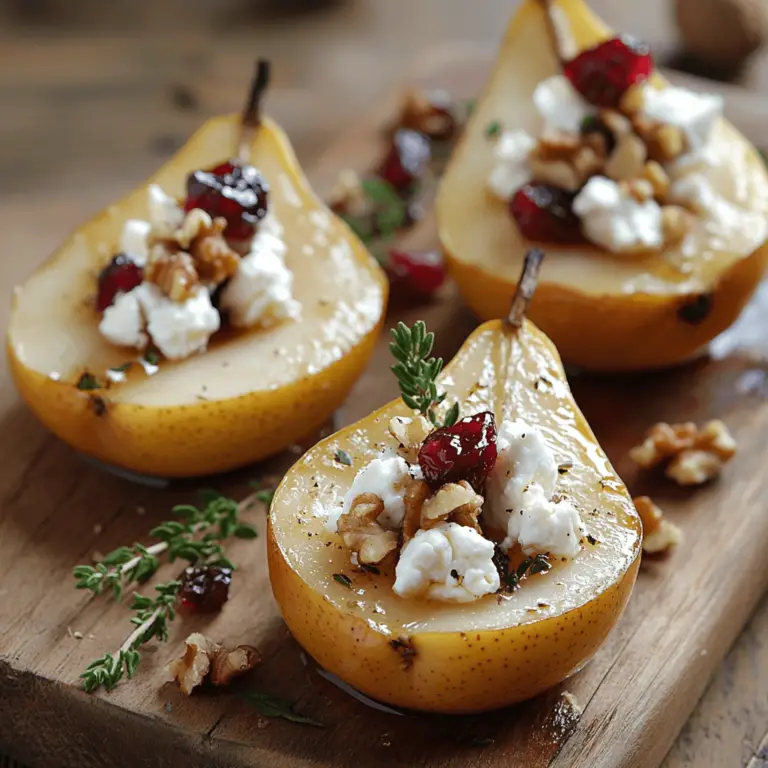 Baked Pears with Goat Cheese, Honey, and Cranberries - Tasty with Lara