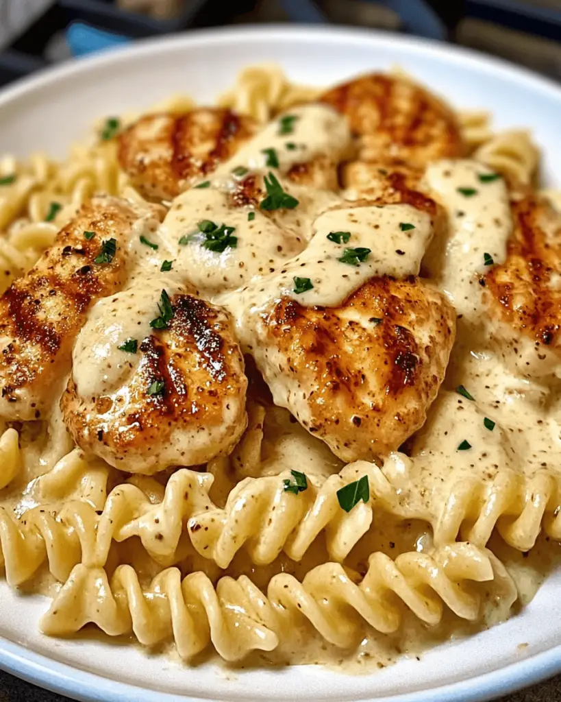 Creamy Garlic Butter Chicken and Rotini in Parmesan Sauce - Tasty with Lara