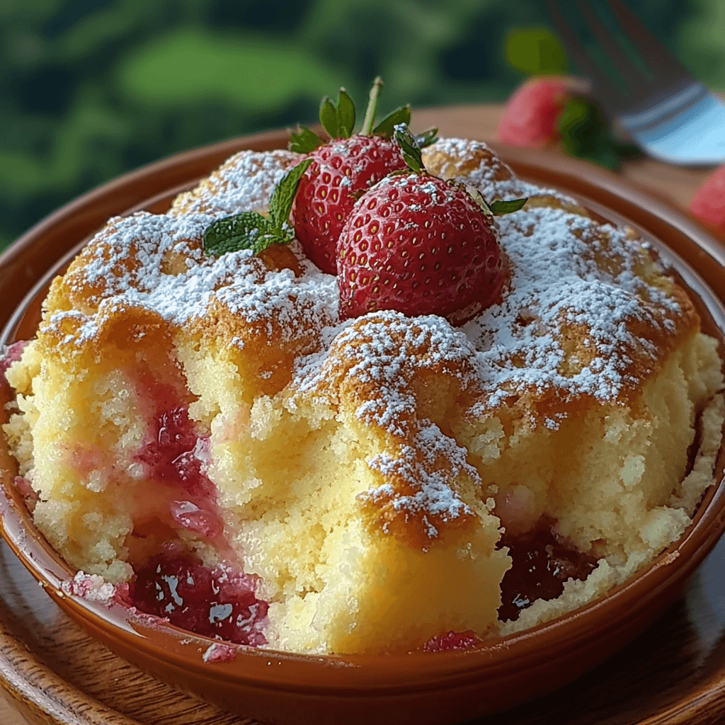 Easy Magic Strawberry Shortcake Cobbler - Tasty with Lara