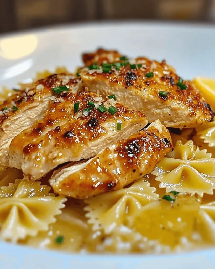 Lemon Garlic Chicken with Parmesan Bowtie Pasta - Tasty with Lara