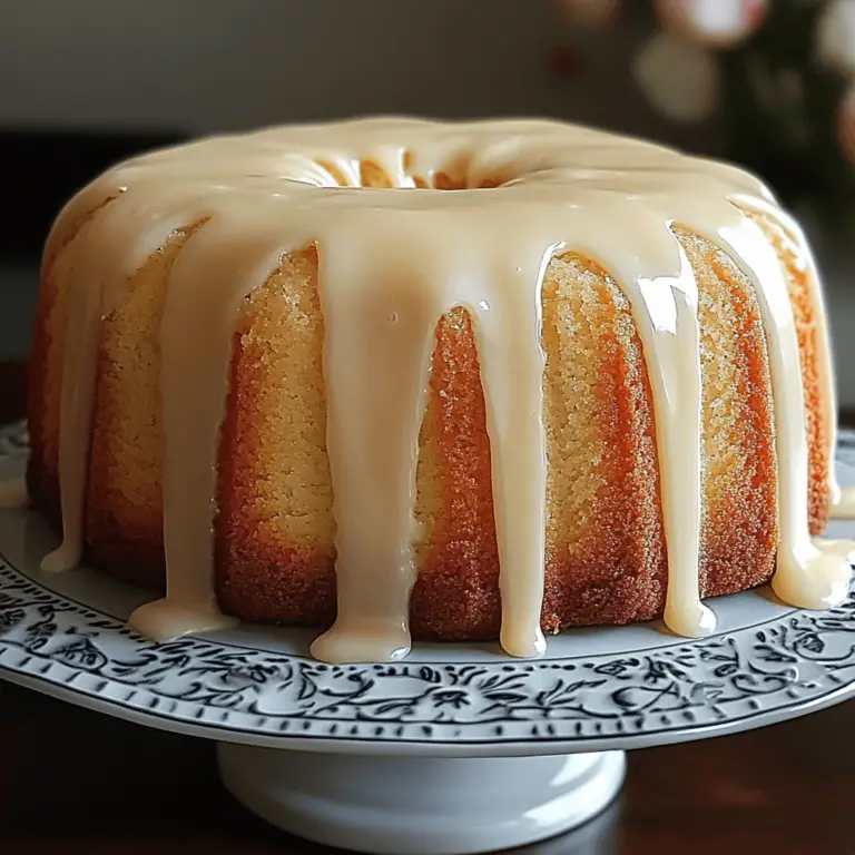 Vanilla Buttermilk Pound Cake with Cream Cheese Glaze Recipe