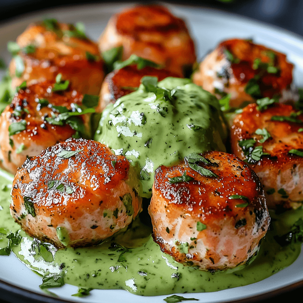 Salmon Balls with Creamy Avocado Sauce - Tasty with Lara