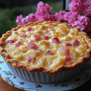 Crustless Rhubarb Custard Pie - Tasty with Lara