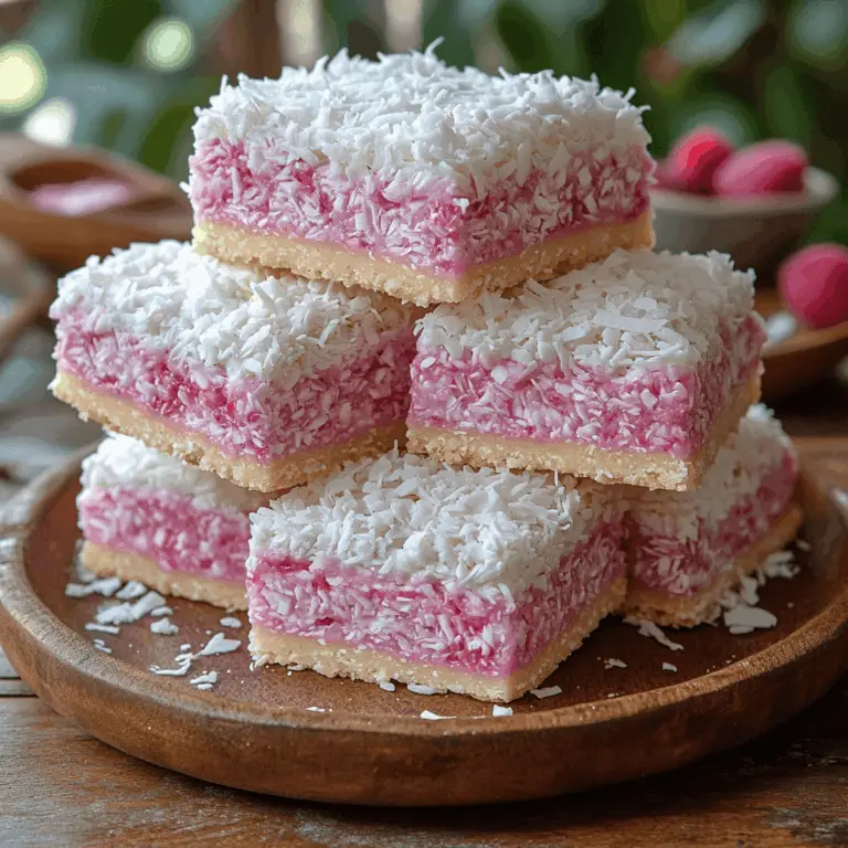 Easy Raspberry Ripple Coconut Bars - Tasty with Lara