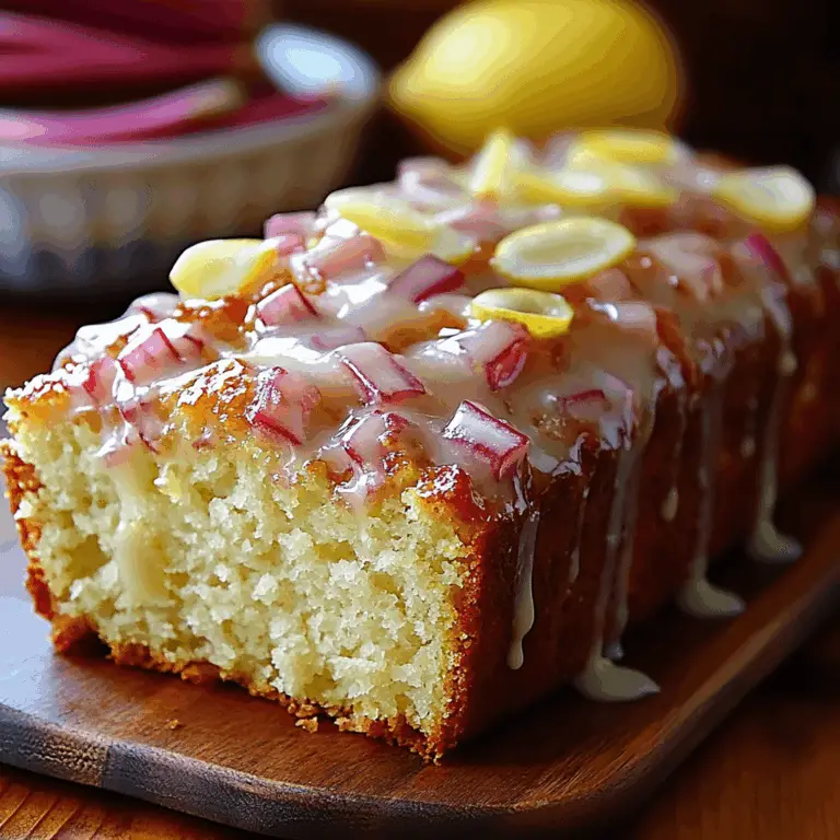 Lemon Rhubarb Loaf with Glaze - Tasty with Lara