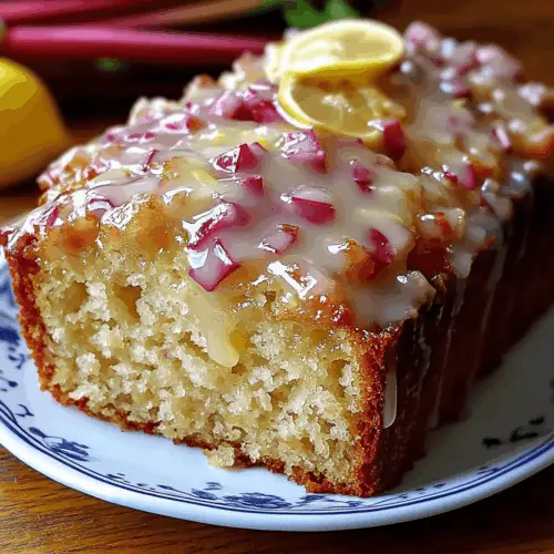 Lemon Rhubarb Loaf with Glaze - Tasty with Lara