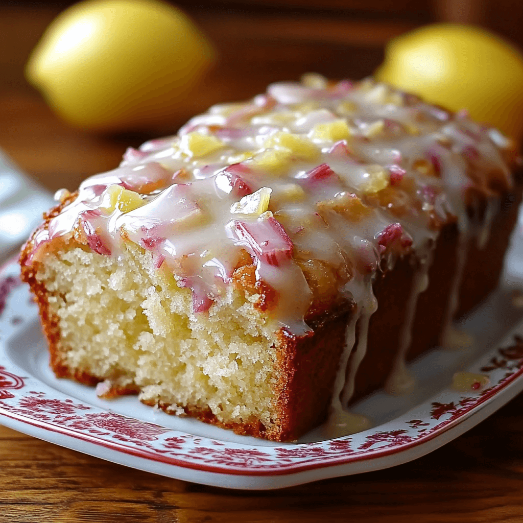 Lemon Rhubarb Loaf with Glaze - Tasty with Lara