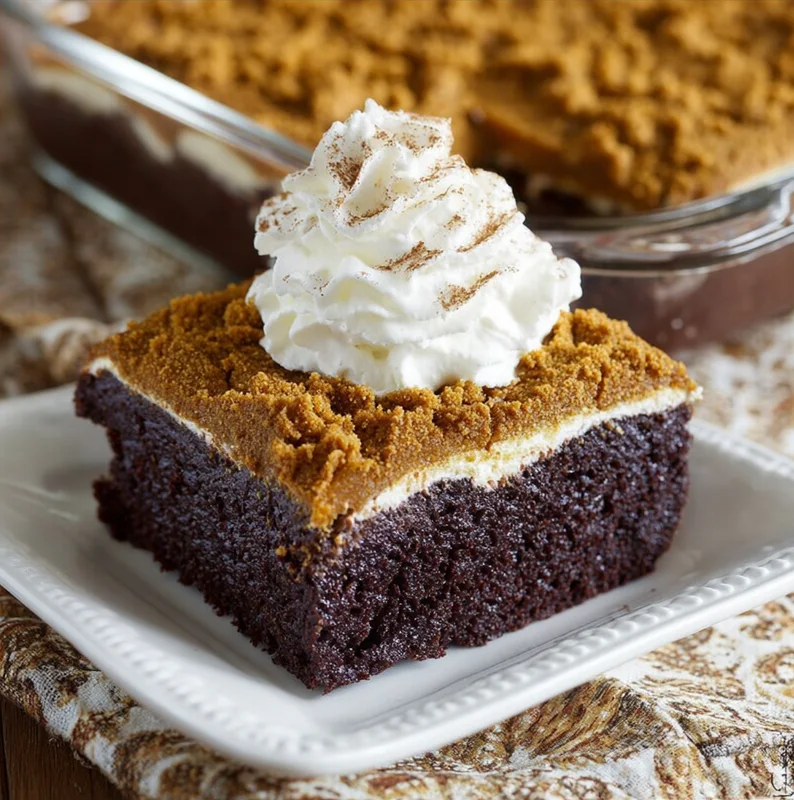 Chocolate Pumpkin Magic Cake Recipe | Easy Fall Dessert
