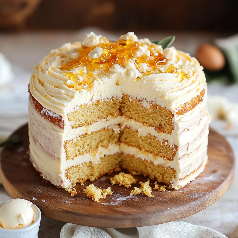 Homemade Cornbread Cake with Whipped Honey Buttercream