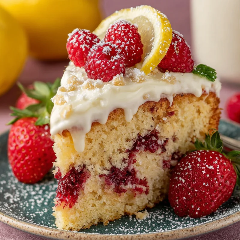 Bright & Zesty Lemon Raspberry Cake Recipe | Easy Homemade Treat
