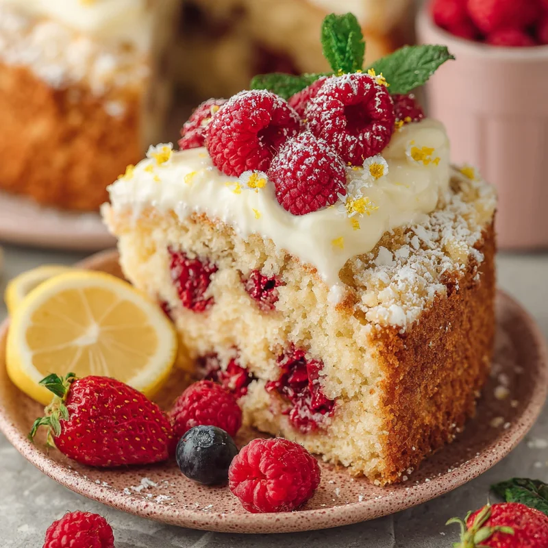 Bright & Zesty Lemon Raspberry Cake Recipe | Easy Homemade Treat