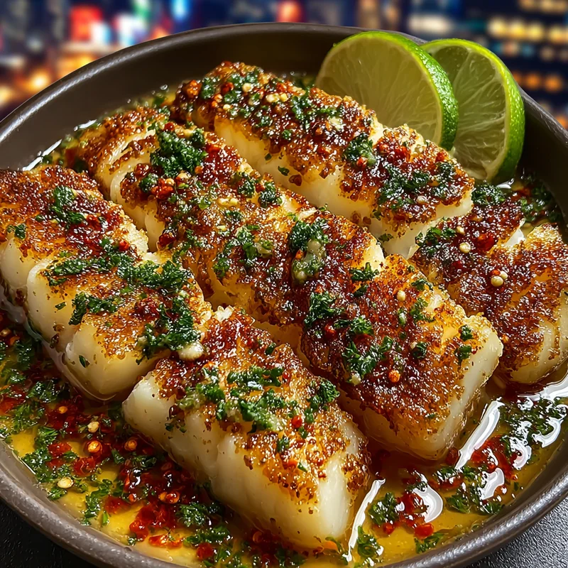 Easy Garlic Butter Cod Strips with Sweet Chili Lime Sauce (Under 20 Mins!)