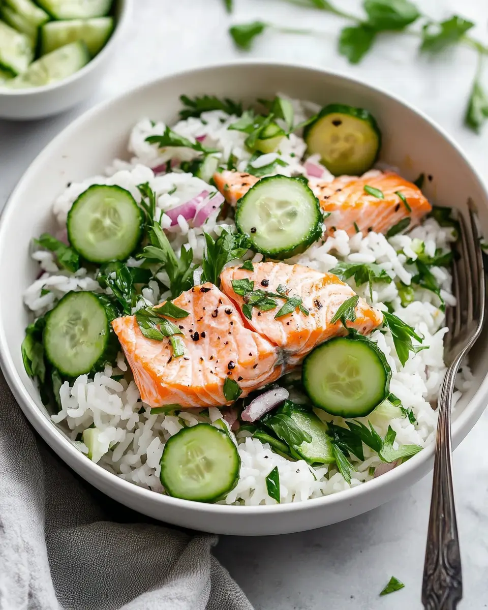 Salmon Cucumber Rice Salad: Refreshingly Easy & Delicious! - Tasty with ...